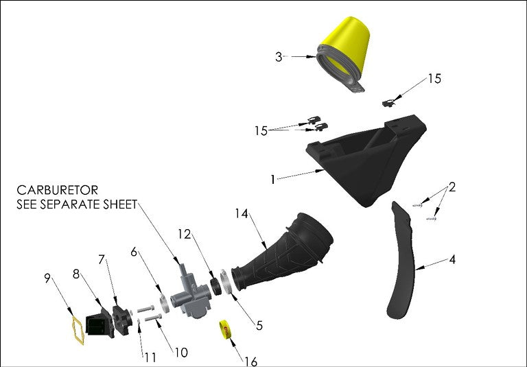 AIRBOX AND INLET SYSTEM - CX50 Junior – JS Performance MX