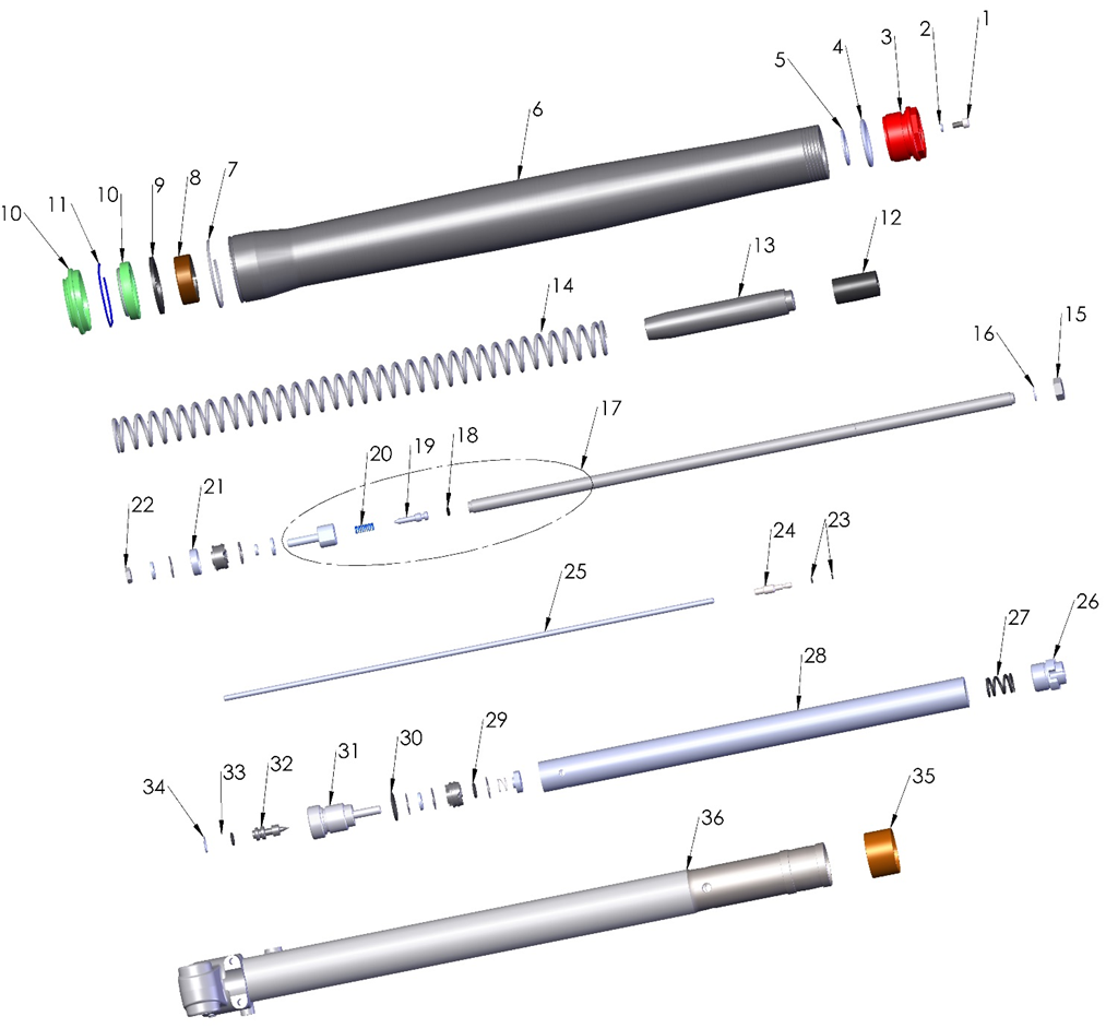 FORK LEG ASSEMBLY - NON-BRAKE SIDE - 2025 CX50 Junior – JS Performance MX